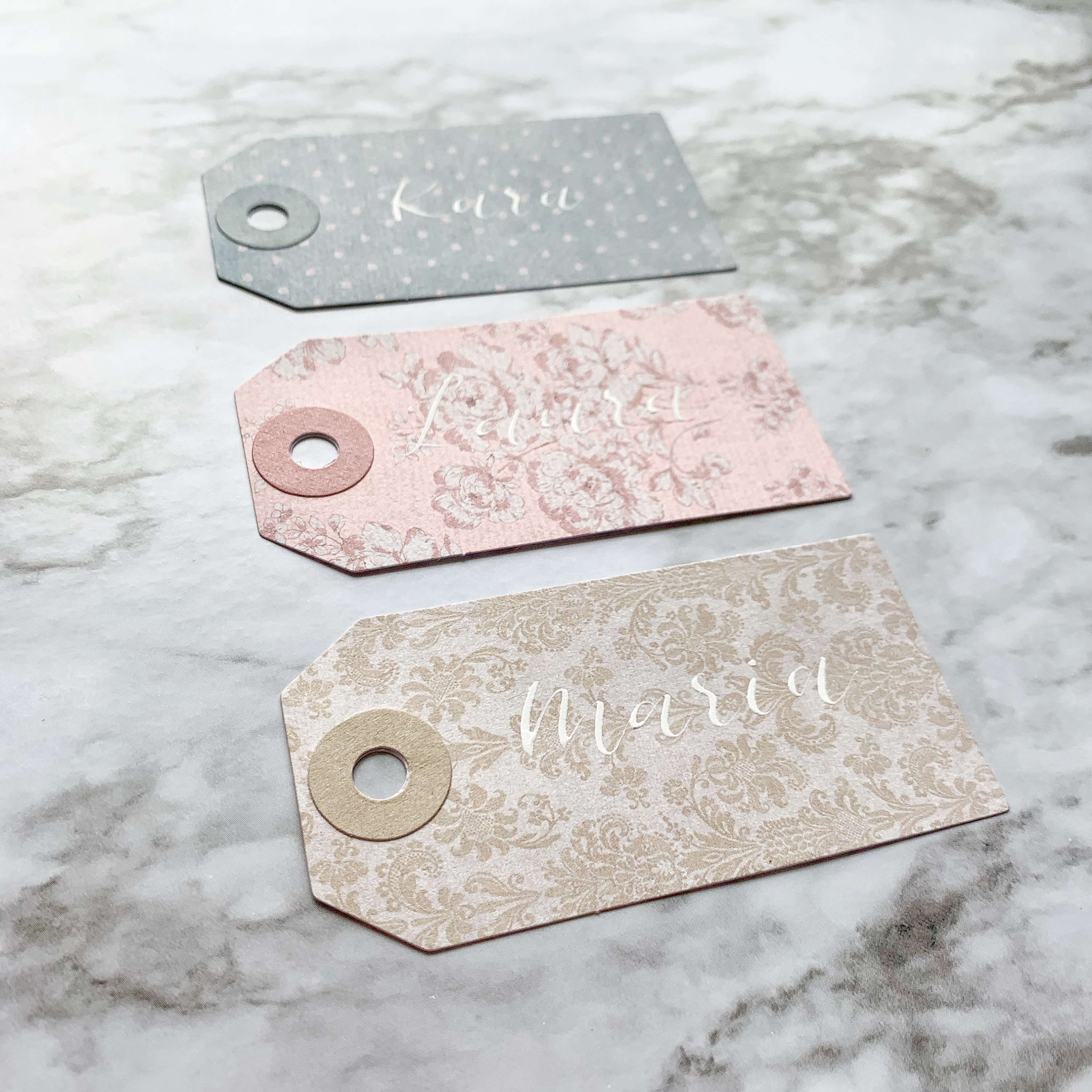 Calligraphy Vintage Gift Tags Custom and handwritten Pink | Etsy