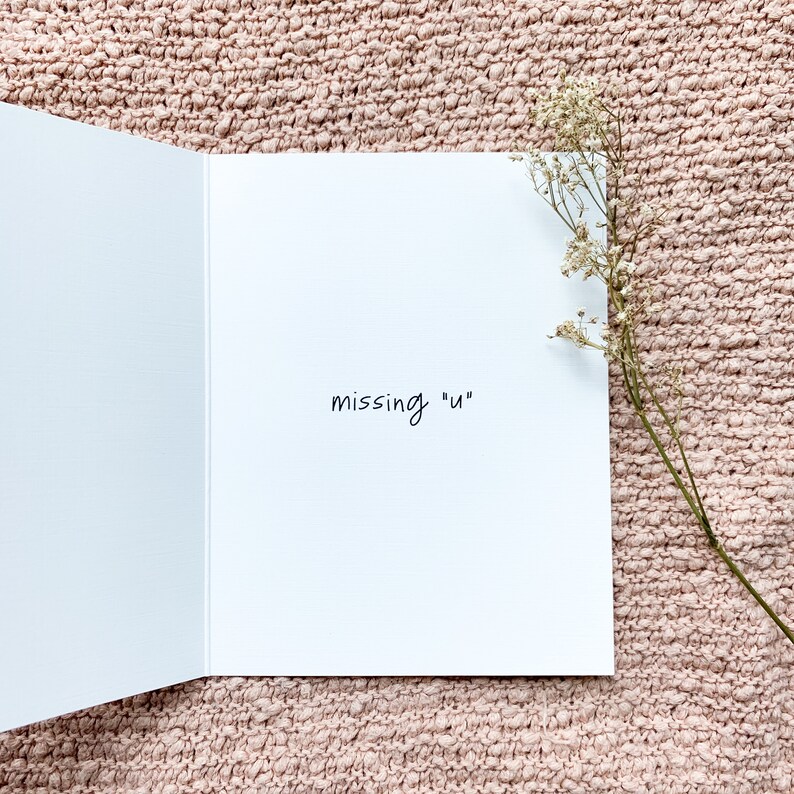 Missing u you Pun Card, Play on Words, Simple, Minimalistic, and Modern ...