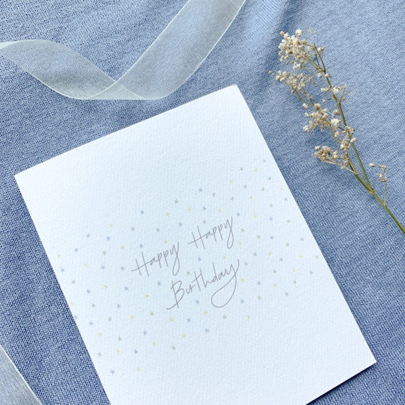 Happy Happy Birthday Card Simple Minimalistic and Modern - Etsy