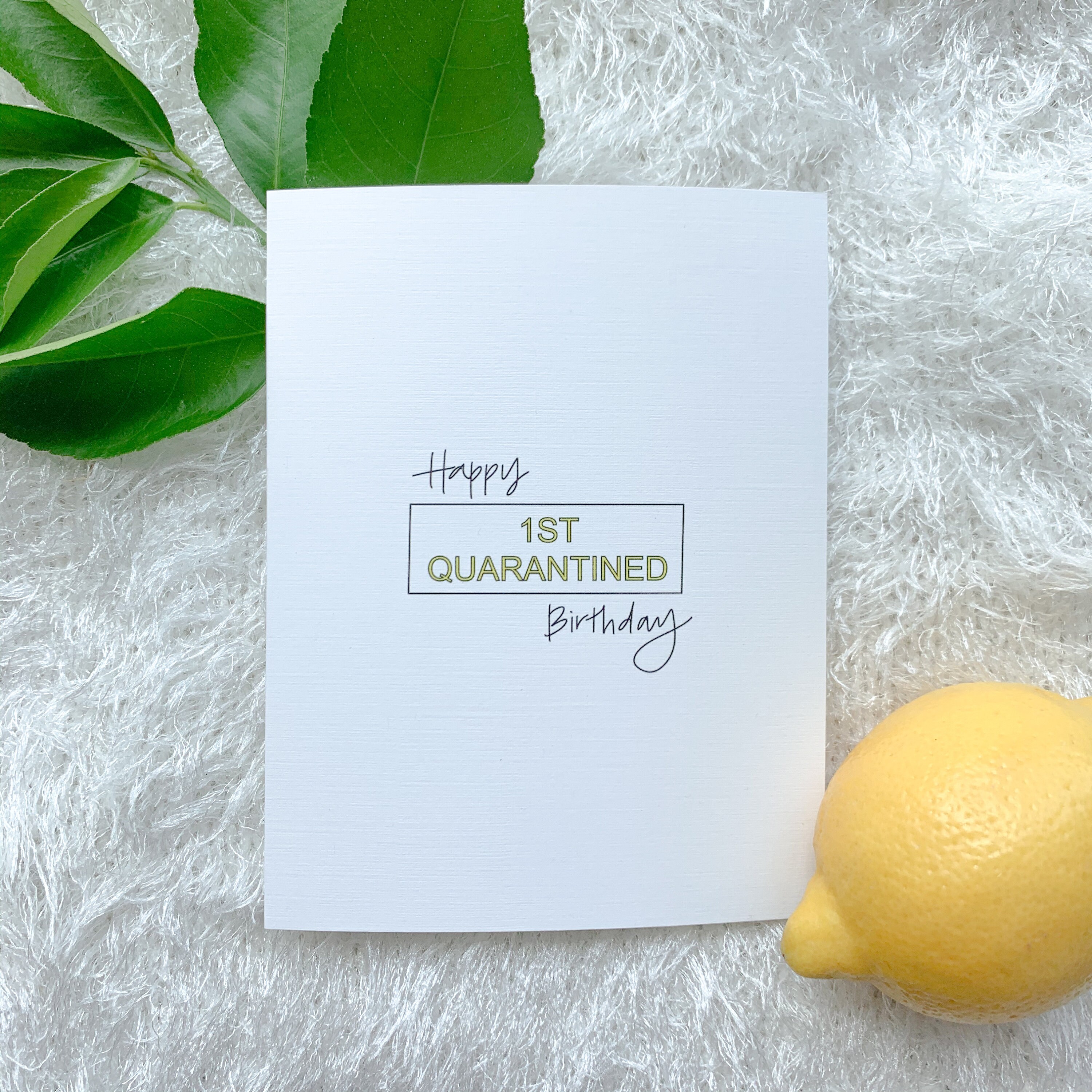 Happy 1st Quarantine Birthday Card Simple Minimalistic and - Etsy