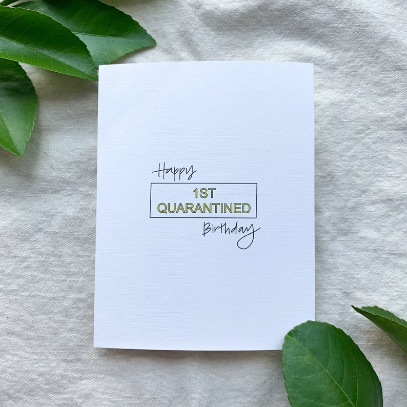Happy 1st Quarantine Birthday Card Simple Minimalistic and - Etsy