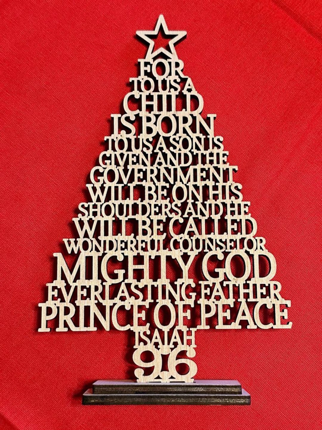 Isaiah 9:6 Tree With Stand - Etsy