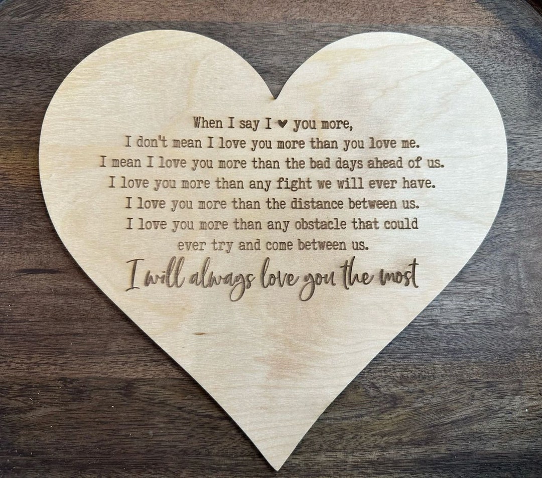 Love You More Heart - Etsy