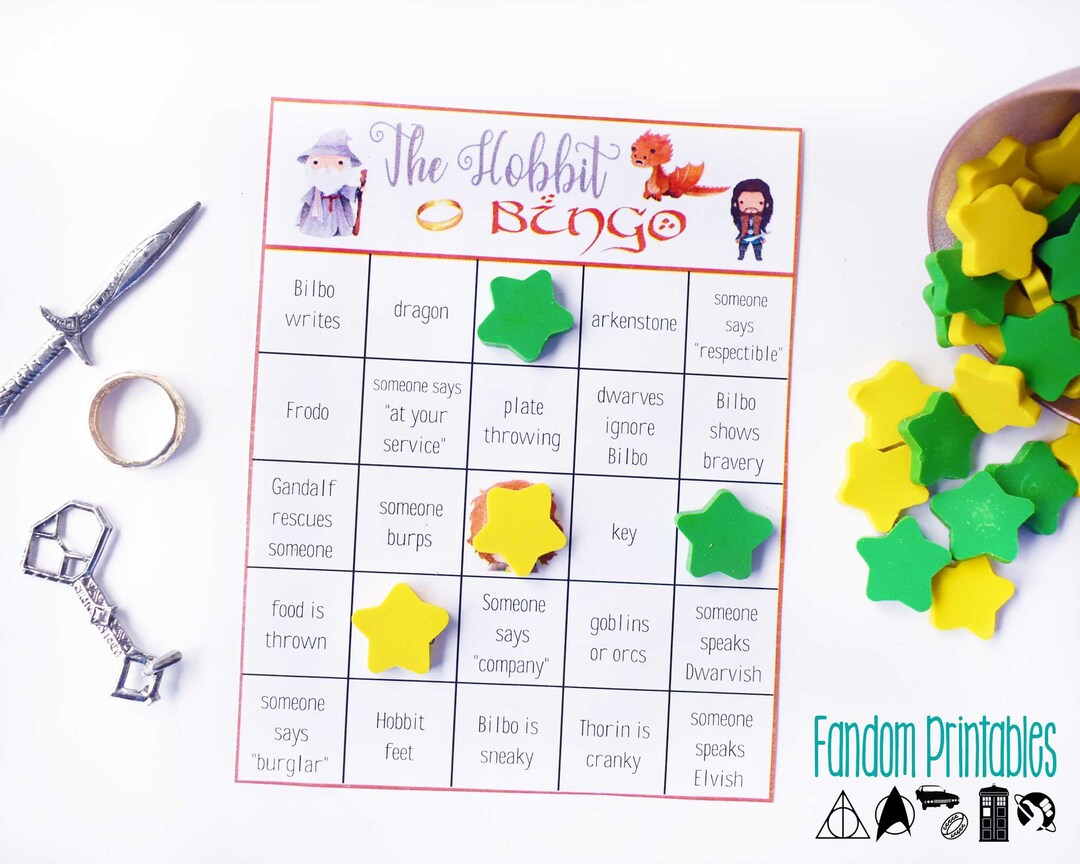 The Hobbit-inspired BINGO Cards (10 Different Cards) - Etsy