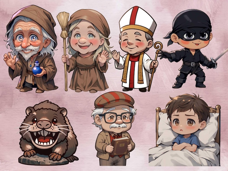 Princess Bride Chibi Clipart PNG, Westley, Buttercup, Inigo, Fezzik ...