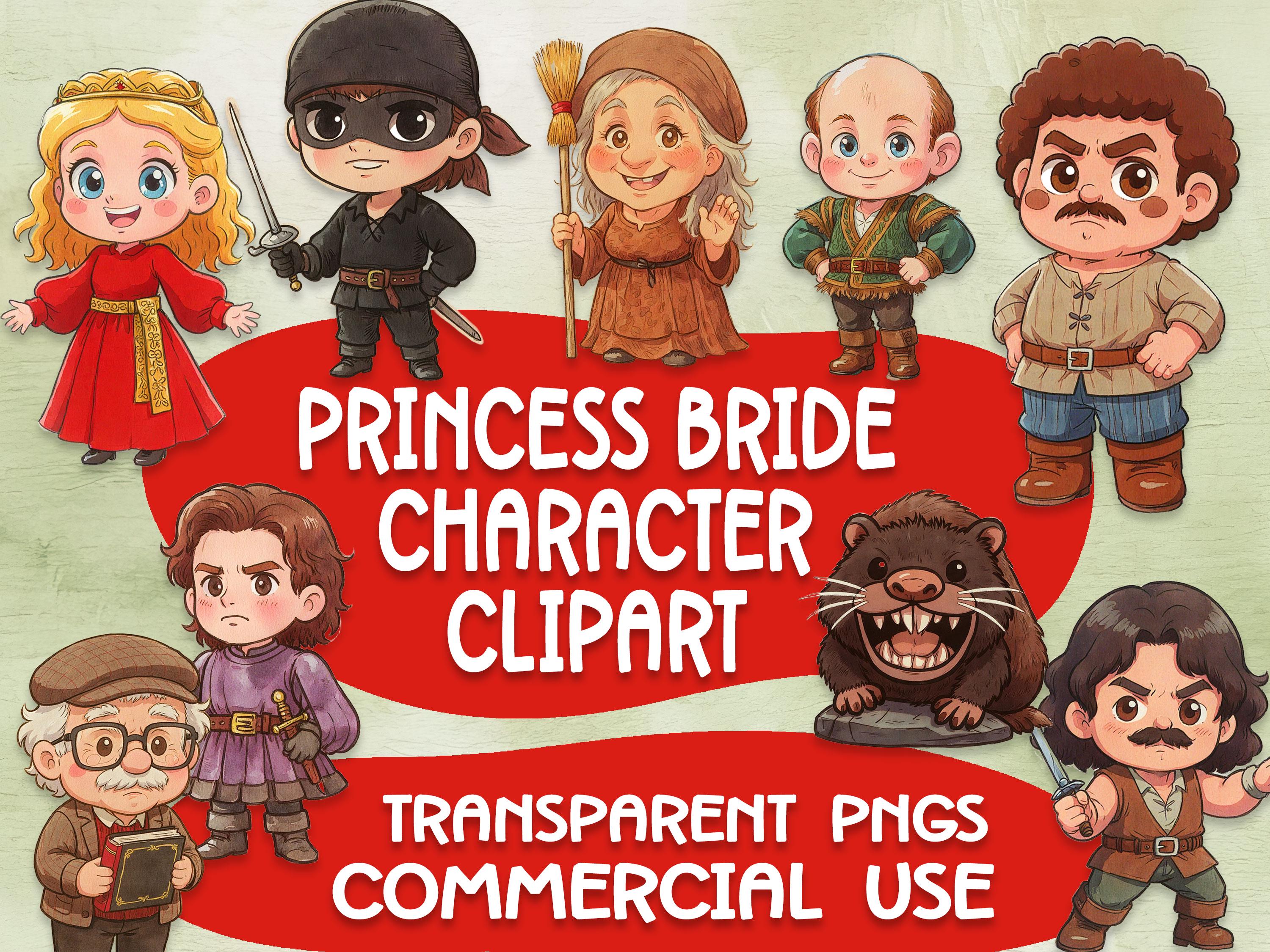 Princess Bride Chibi Clipart PNG, Westley, Buttercup, Inigo, Fezzik ...