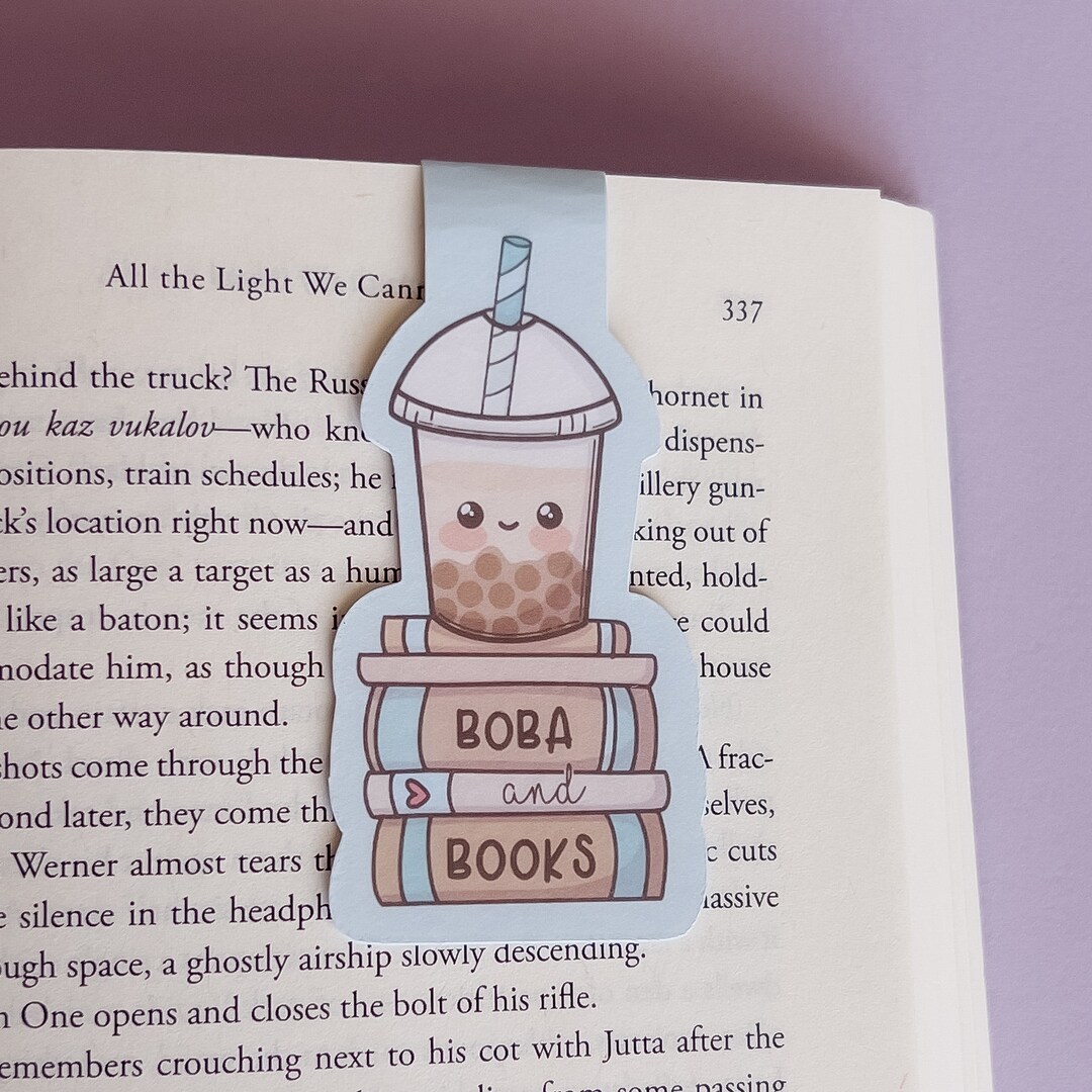 Boba and Books Magnetic Bookmark - Etsy