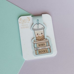 Boba and Books Magnetic Bookmark - Etsy