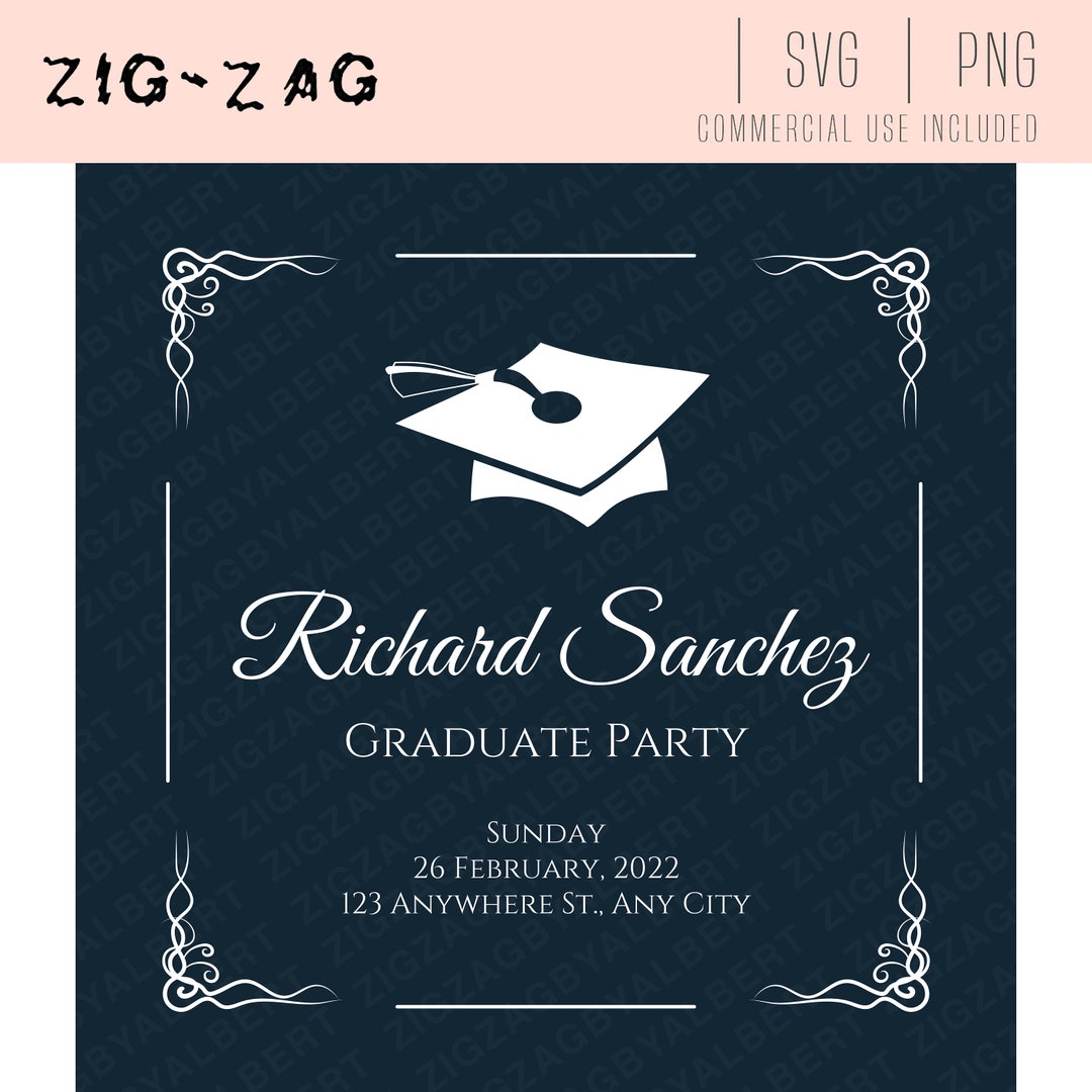 Graduation Invite SVG, Grad School Svg, Party Svg, Save the Date SVG ...
