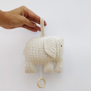 Crochet Elephant Musical Box Music Mobile Handmade - Etsy