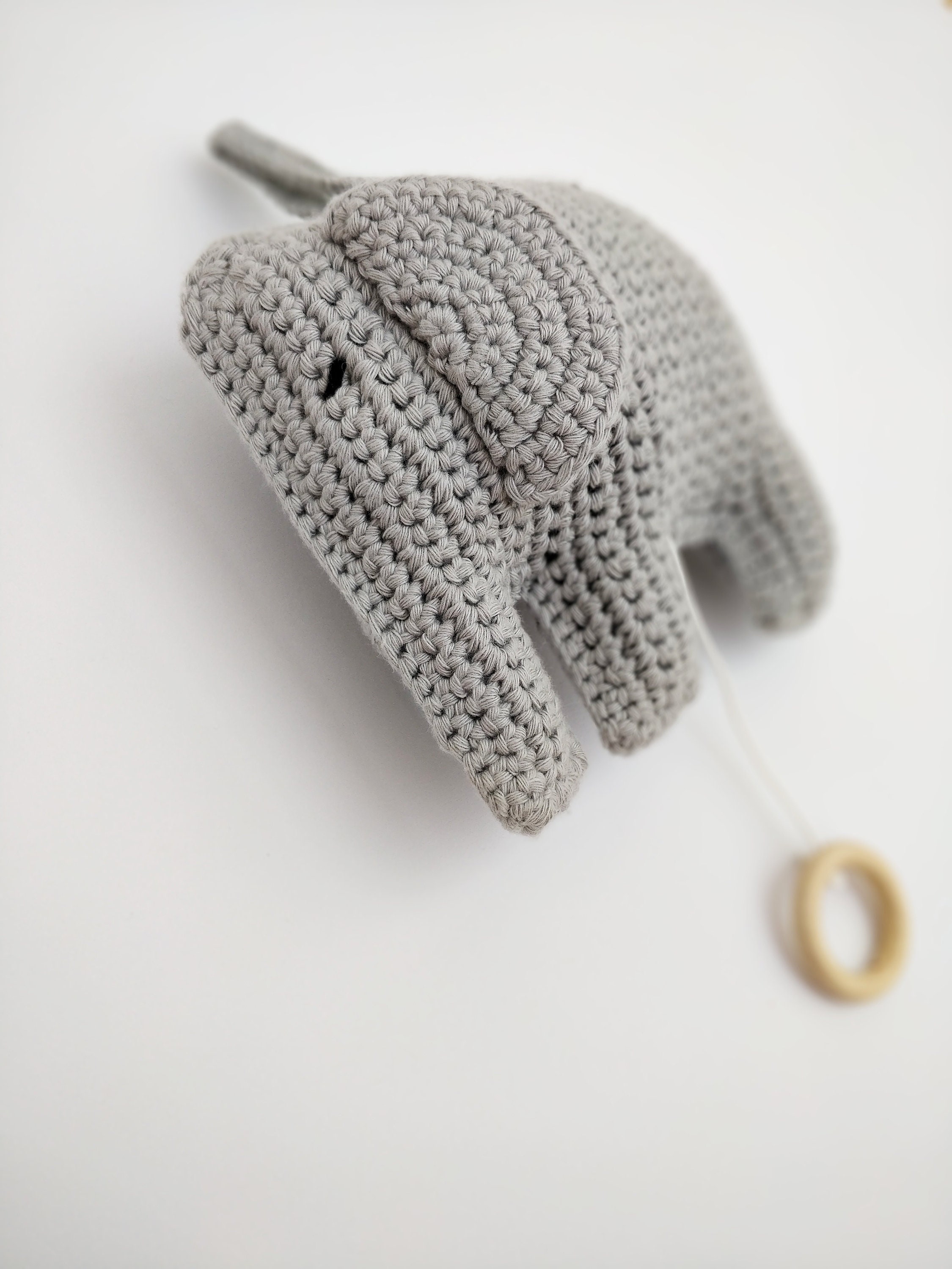 Crochet Elephant Musical Box Music Mobile Handmade - Etsy