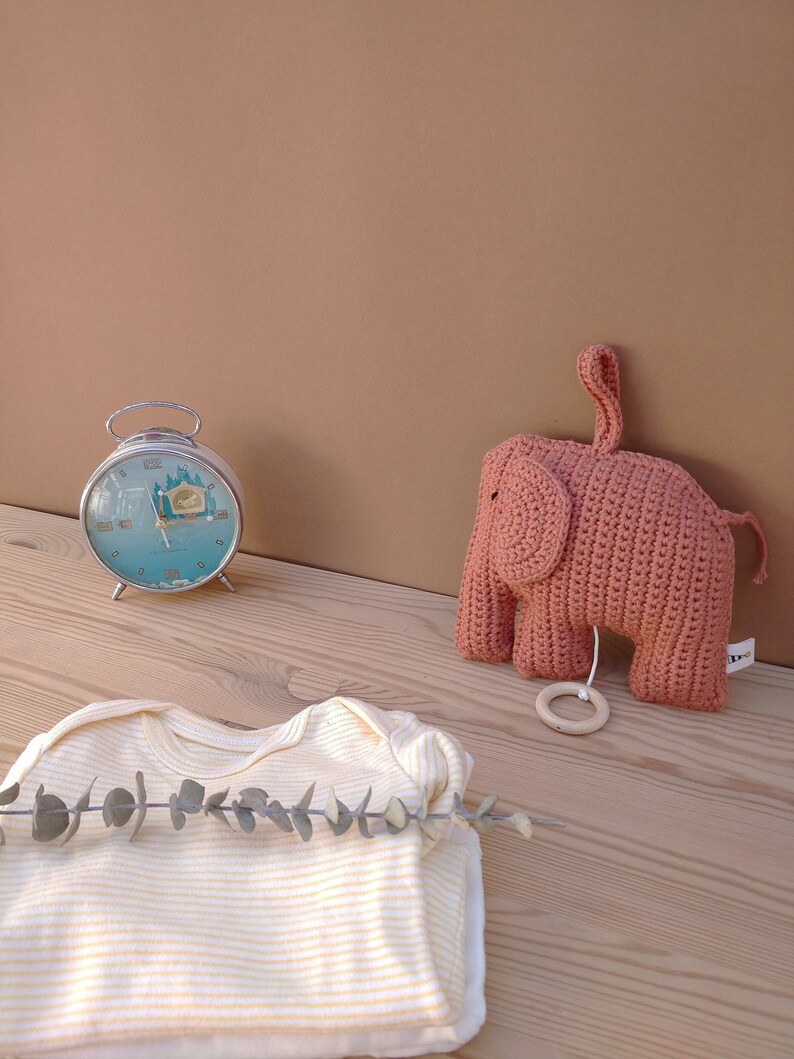 Crochet Elephant Musical Box Music Mobile Handmade - Etsy