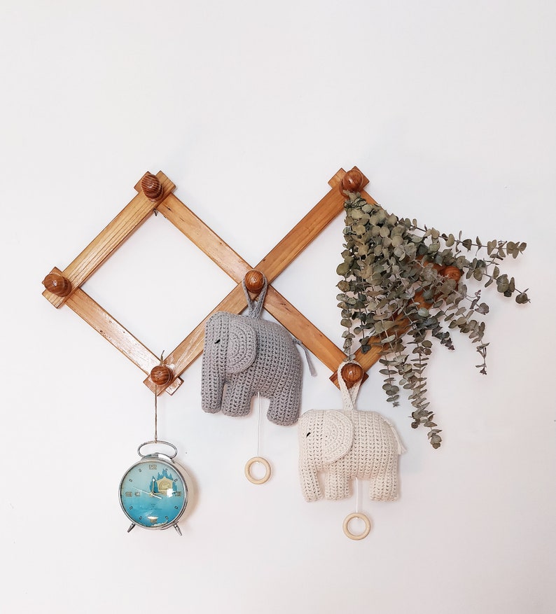 Crochet Elephant Musical Box Music Mobile Handmade - Etsy