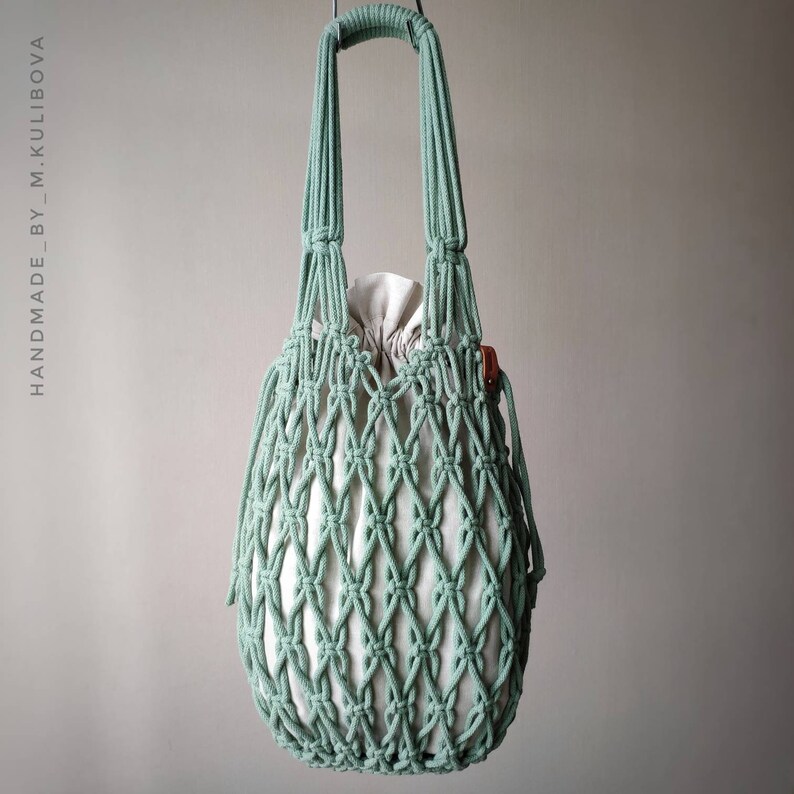 Macrame Pattern String Bag Video Tutorial With English Subtitles Market ...