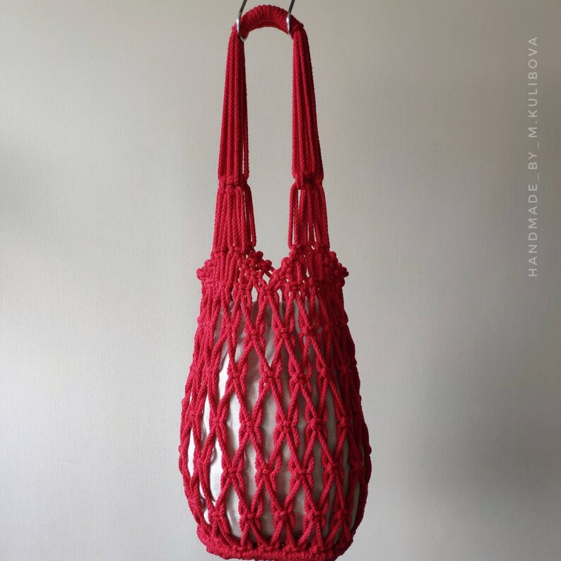 Macrame Pattern String Bag Video Tutorial With English Subtitles Market ...