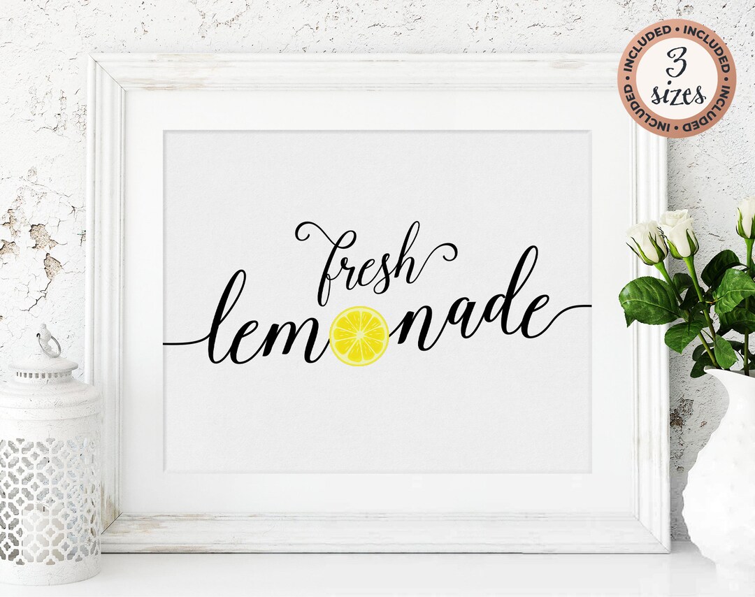Lemonade Sign Lemonade Printable Sign Lemonade Party Sign - Etsy