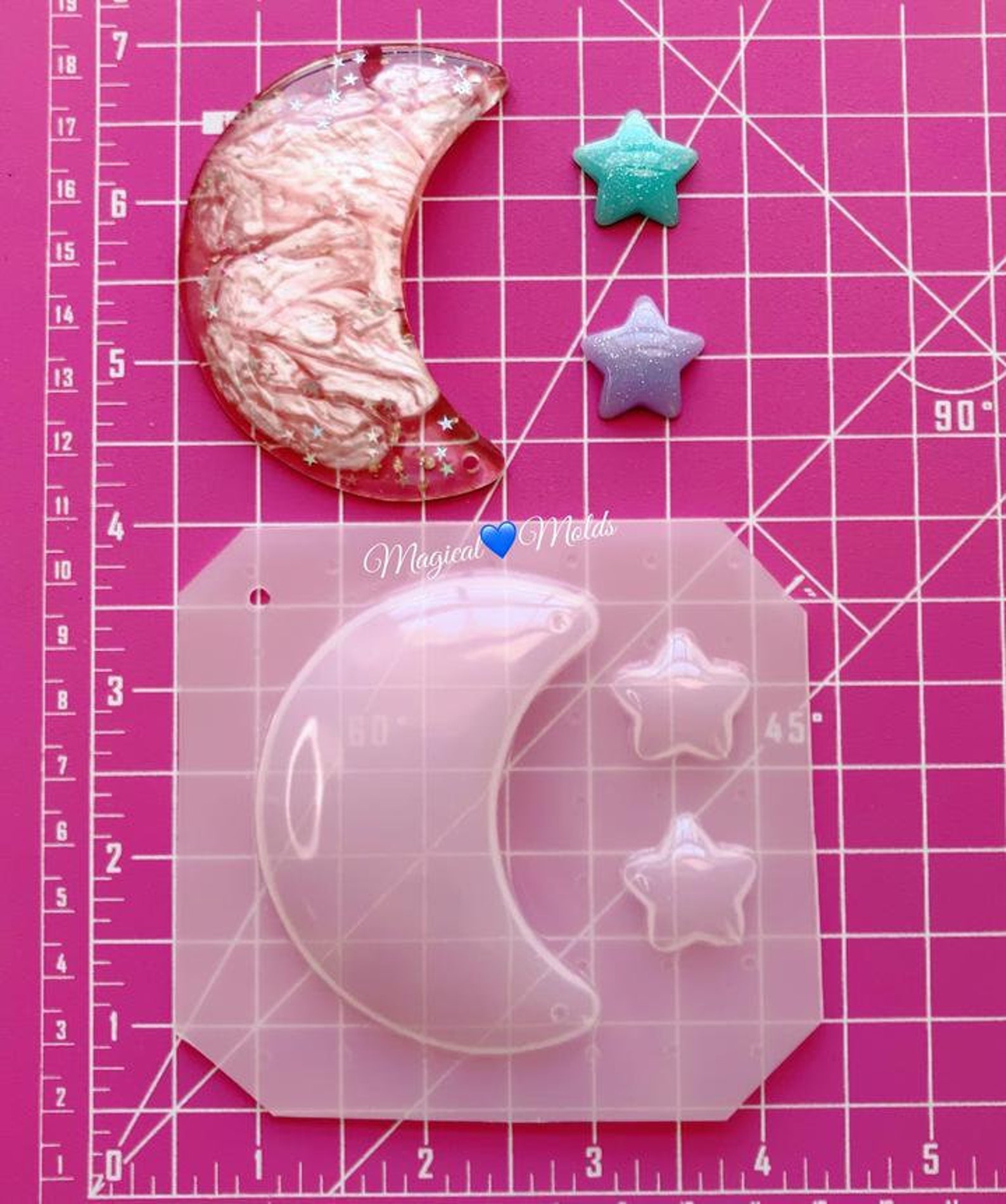 Large Moon Flexible Plastic Resin Chocolate Mold Set ~ 3 Pc - Etsy