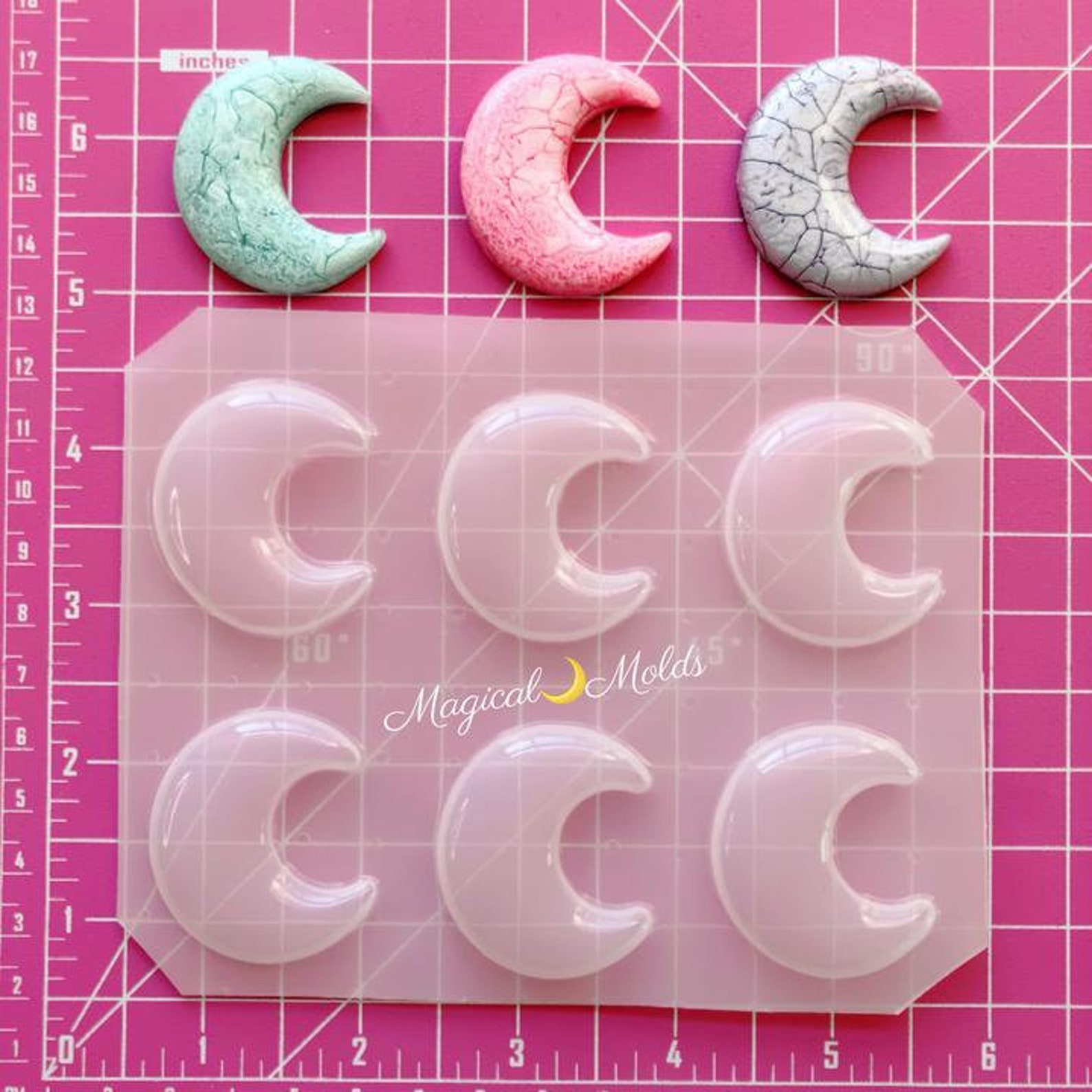 Decoden Crescent Moon Flexible Plastic Resin Chocolate Mold ~ 6 Pc - Etsy