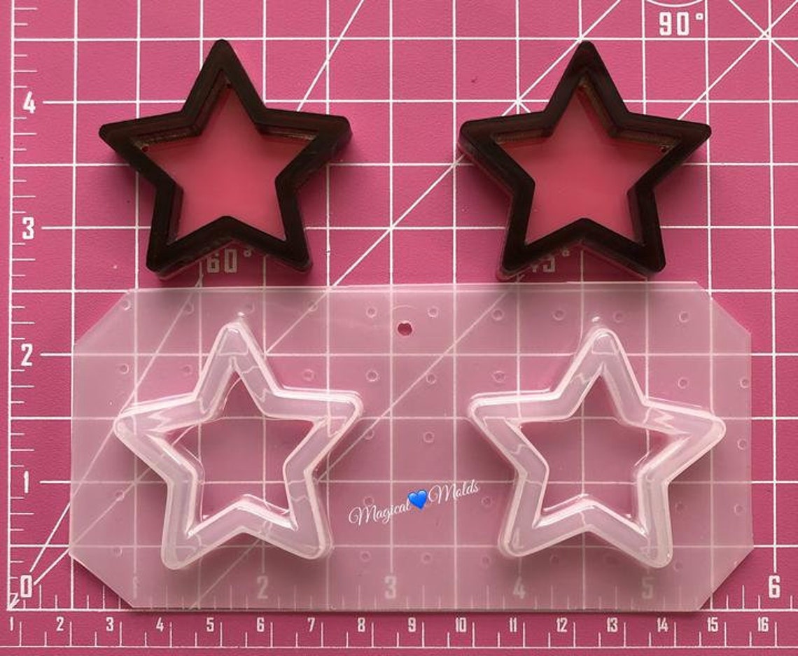 Double Layered Stars Flexible Plastic Resin Shaker Mold ~ 2 Pc - Etsy