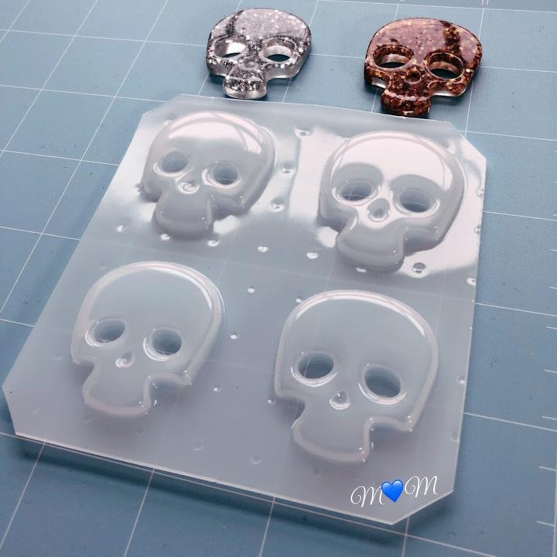Flat 4 Skulls Flexible Plastic Resin Mold Set ~ 4pc - Etsy