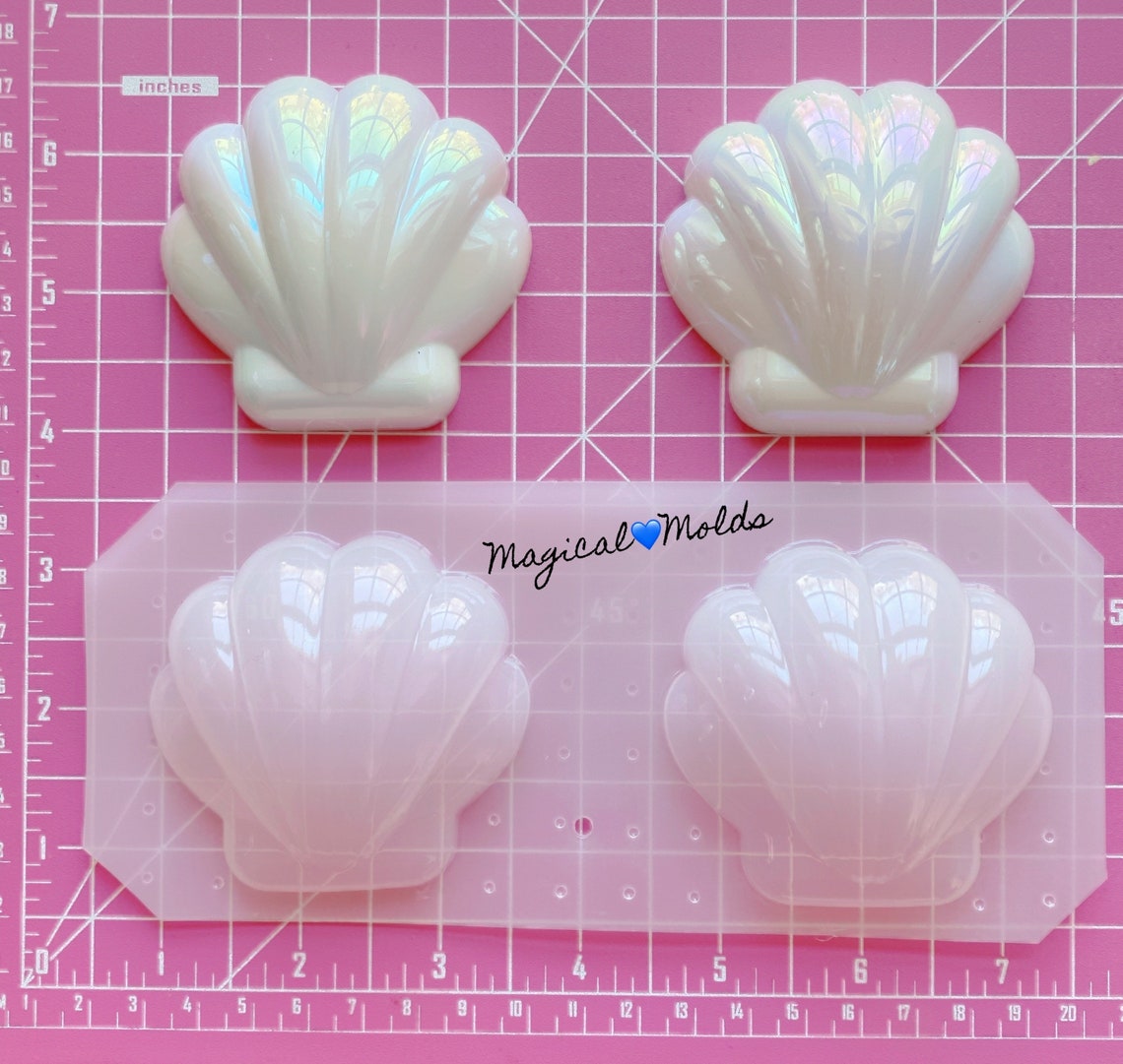 Large 3D Sea Shells Flexible Plastic Resin Chocolate Soap Mold Set ~ 2 ...