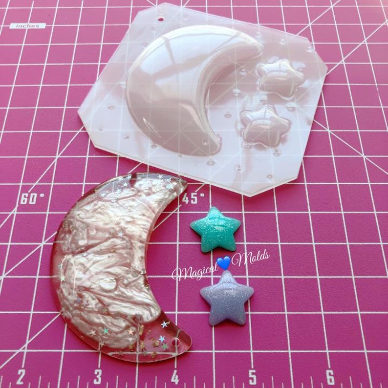 Large Moon Flexible Plastic Resin Chocolate Mold Set ~ 3 Pc - Etsy