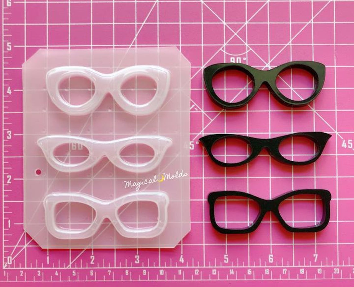 ON SALE Cutie Eyeglasses Flexible Plastic Resin Mold Set ~ 3 Pc - Etsy