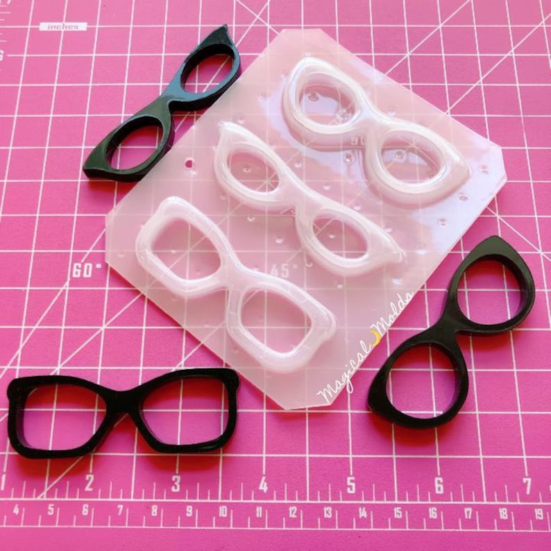 ON SALE Cutie Eyeglasses Flexible Plastic Resin Mold Set ~ 3 Pc - Etsy
