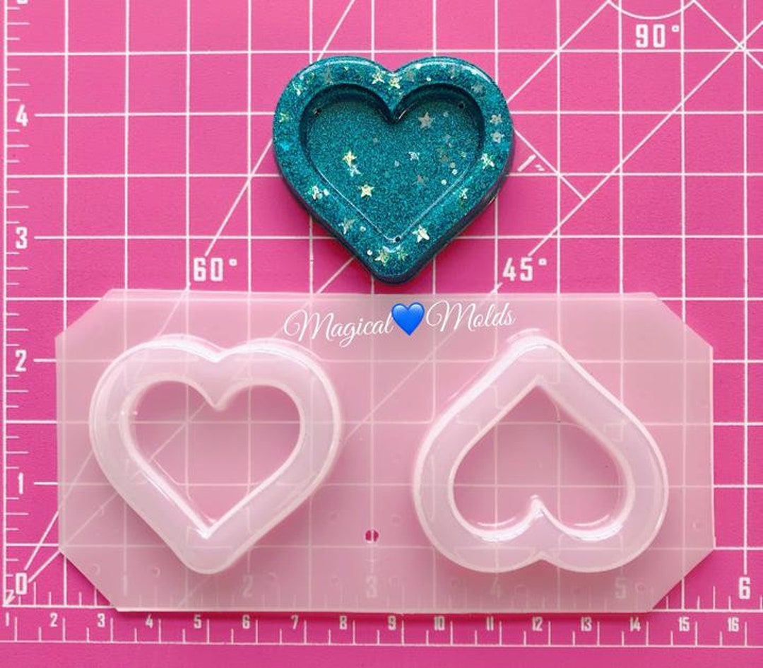 Heart Shaker Flexible Plastic Resin Shaker Mold Set~ 2 Pc - Etsy