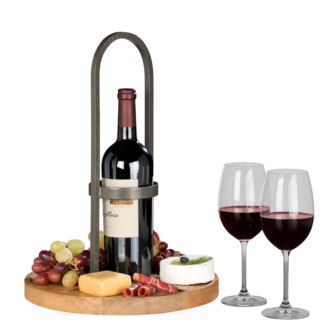 Wine Caddy With Cheese Artisan Charcuterie Valet - Etsy