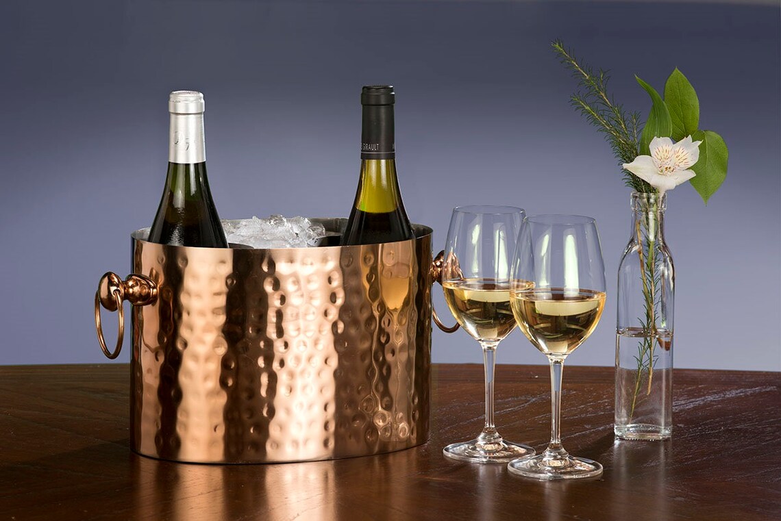 Wine Chiller & Champagne Cooler, 2-bottle - Handcrafted in Copper by ...