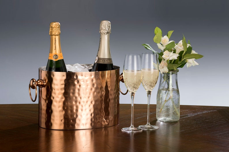Wine Chiller & Champagne Cooler, 2-bottle - Handcrafted in Copper by ...