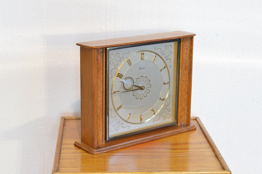 Kienzle Mantel Clock Art Deco Table Clock Teak Wood 8 Day German Table ...