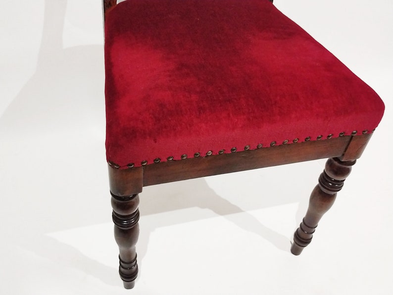Antique Regency Chair 1800s Chaise De Style Red Velvet - Etsy