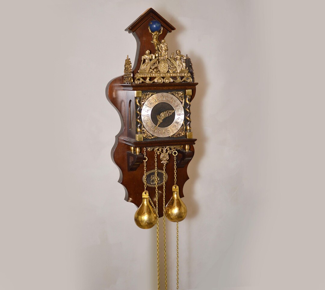Big Vintage Dutch Wall Clock Chain Driven With Pendulum | Wall Clock ...