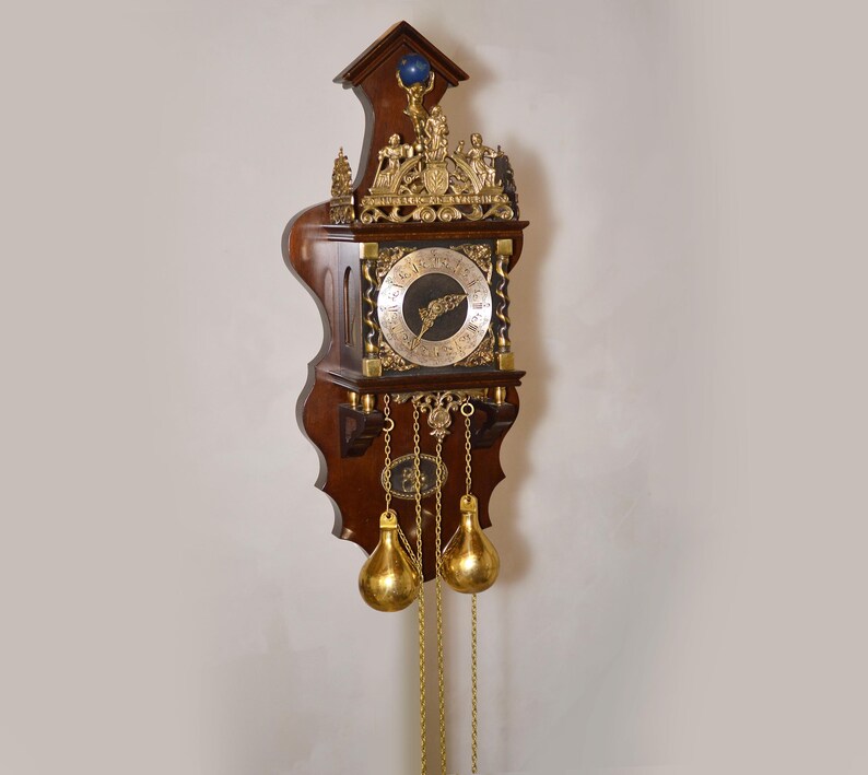 Big Vintage Dutch Wall Clock Chain Driven With Pendulum | Wall Clock ...