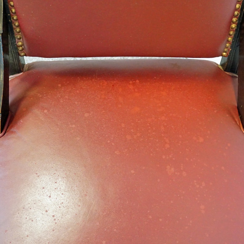 Antique Red Leather Armchair With Chair | Neo Renaissance 1800-1900s ...