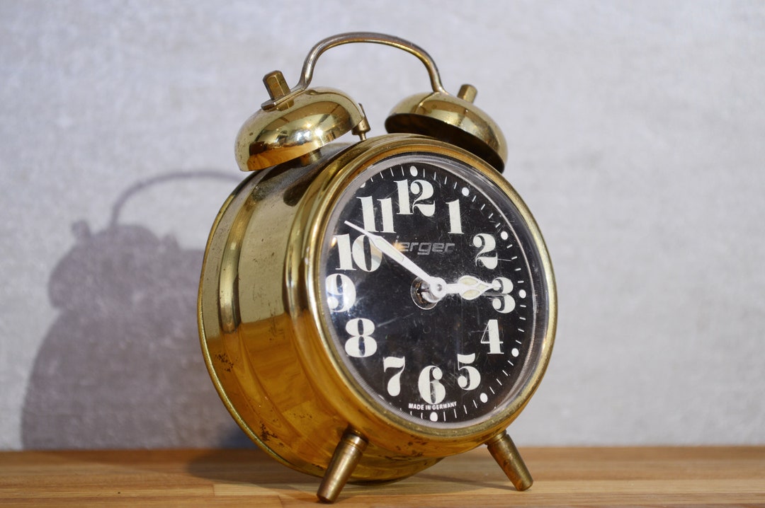 Vintage Rare Jerger Alarm Clock Vintage Gold Mechanical Clock Gift ...