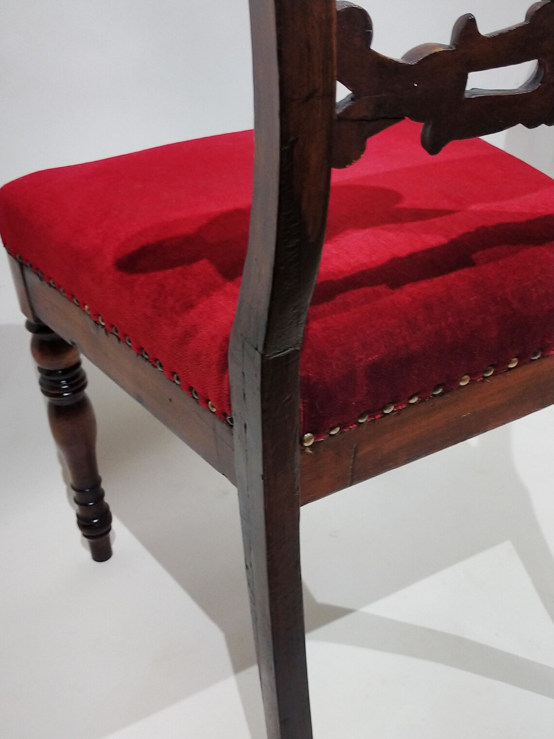 Antique Regency Chair 1800s Chaise De Style Red Velvet - Etsy