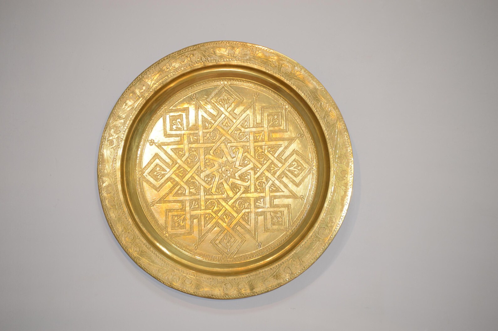 Plate With Calligraphy 35 Cm Mamluk Cairoware Antique Arabic Hammer ...