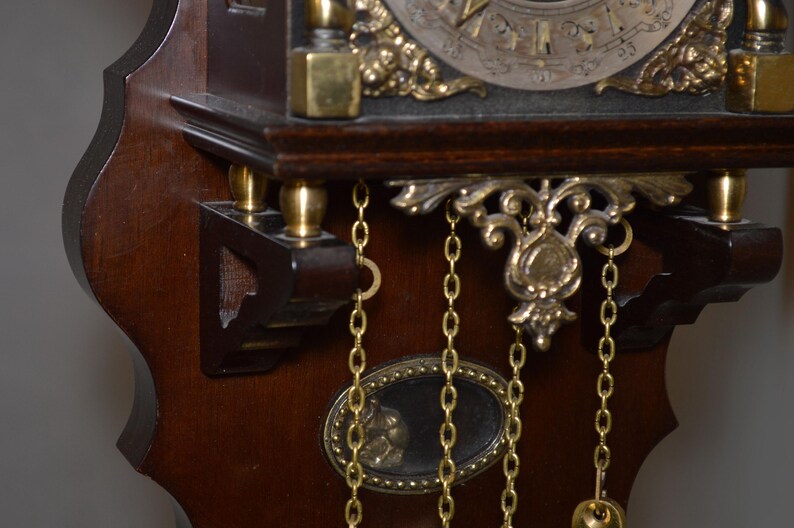 Big Vintage Dutch Wall Clock Chain Driven With Pendulum | Wall Clock ...