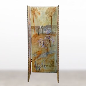 Antique 4' Tall Screen, 3 Panels Room Divider Furniture | Winter Summer ...