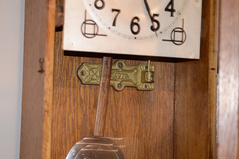 Large Heavy Oak Wood Wall Clock With Pendulum | Ornate Grandpa Wooden ...
