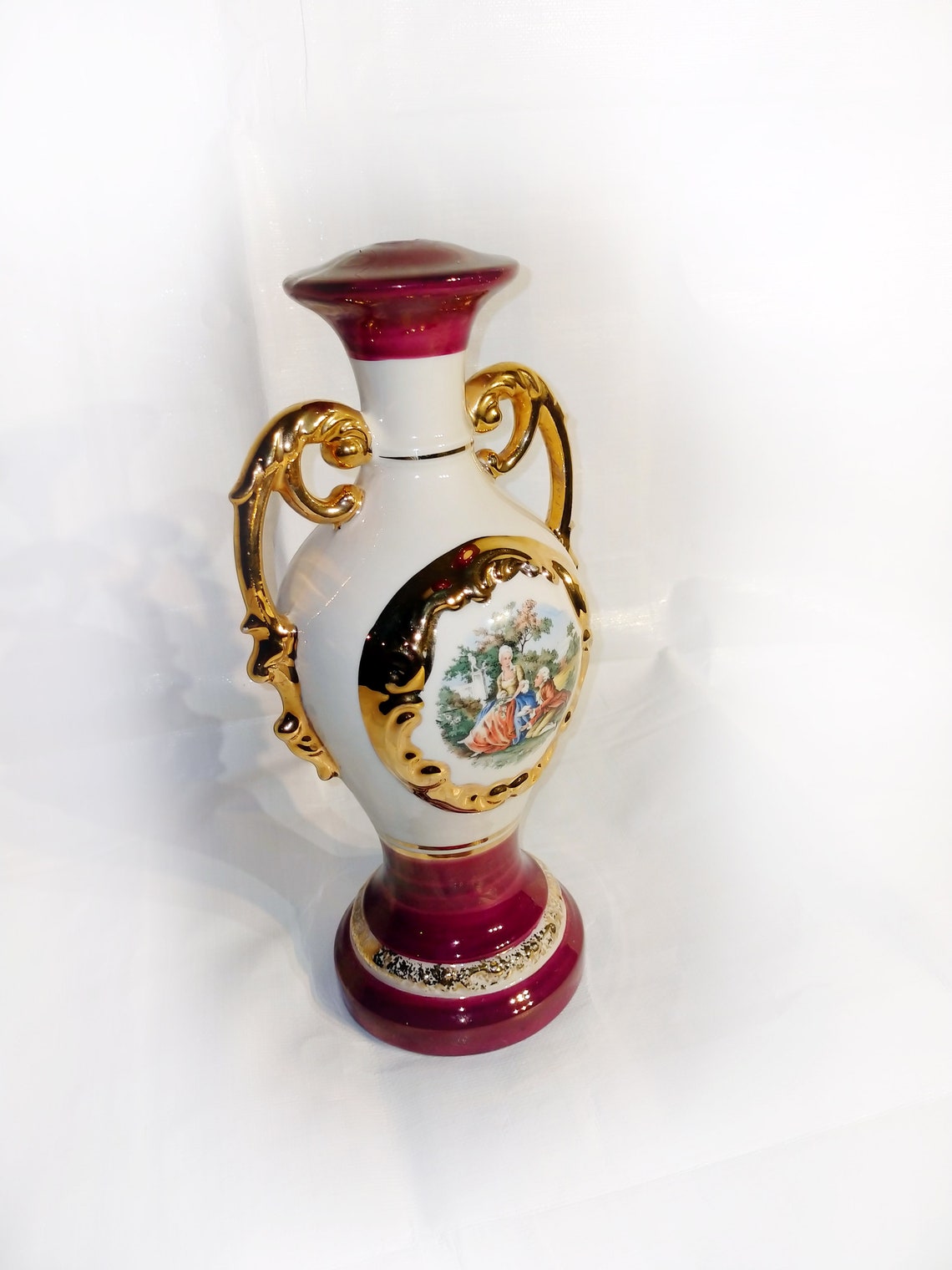 Vintage Table Lamp Ulrich Porcelain Urn Gilt 1950s - Etsy