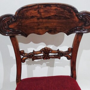 Antique Regency Chair 1800s | Chaise De Style | Red Velvet - Etsy