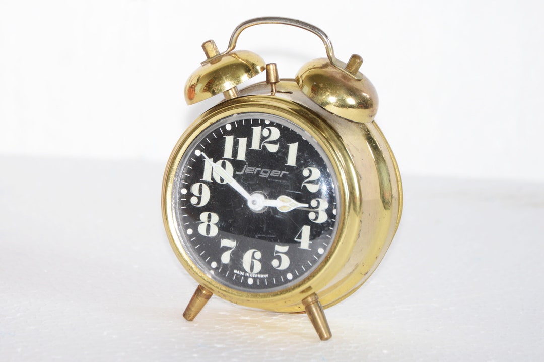 Vintage Rare Jerger Alarm Clock | Vintage Gold Mechanical Clock Gift ...