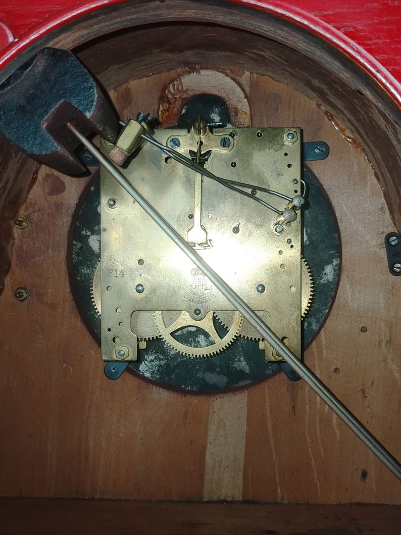 Large Gustav Becker Vintage Mechanical Mantle Clock Chiming Two Gongs ...