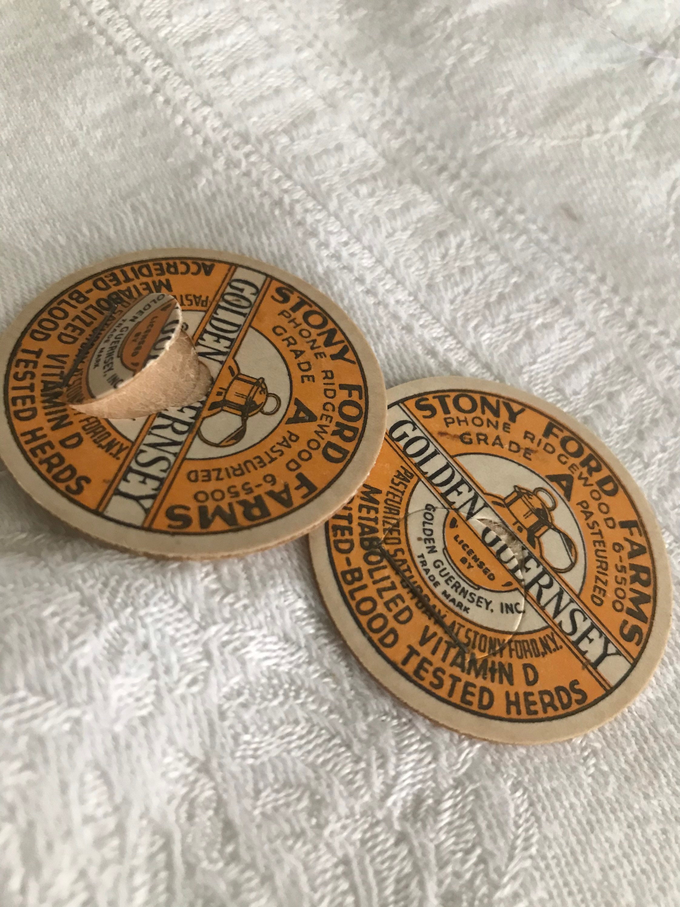 Milk Bottle Caps /15 Vintage Cardboard Milk Caps for Crafts, Mixed ...