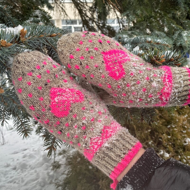Pink Mittens - Etsy