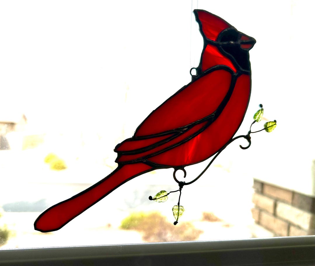 Cardinal Sun Catcher - Etsy